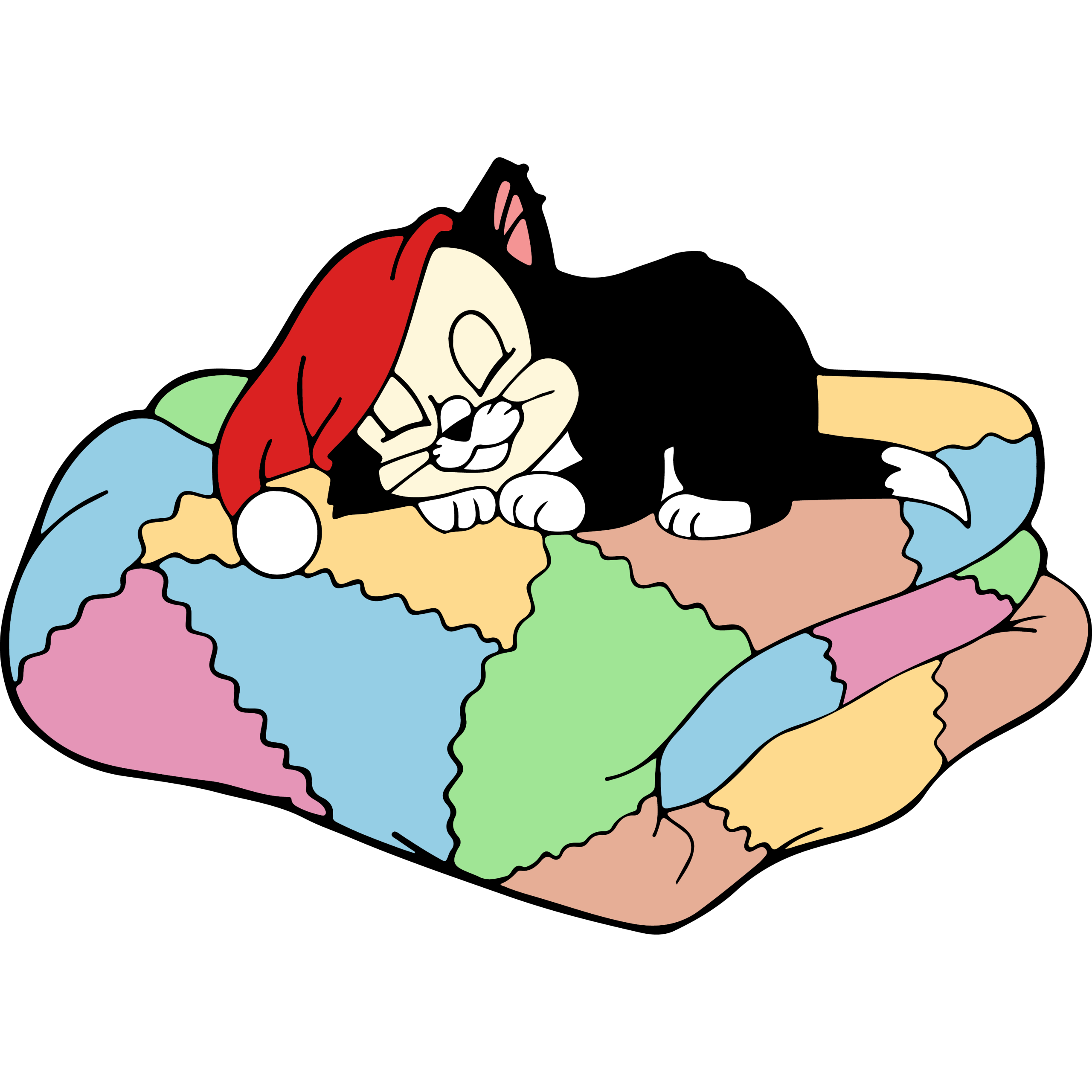 Pinocchio Figaro Cat Sleeping Logo PNG, SVG, AI Vector – Free Download