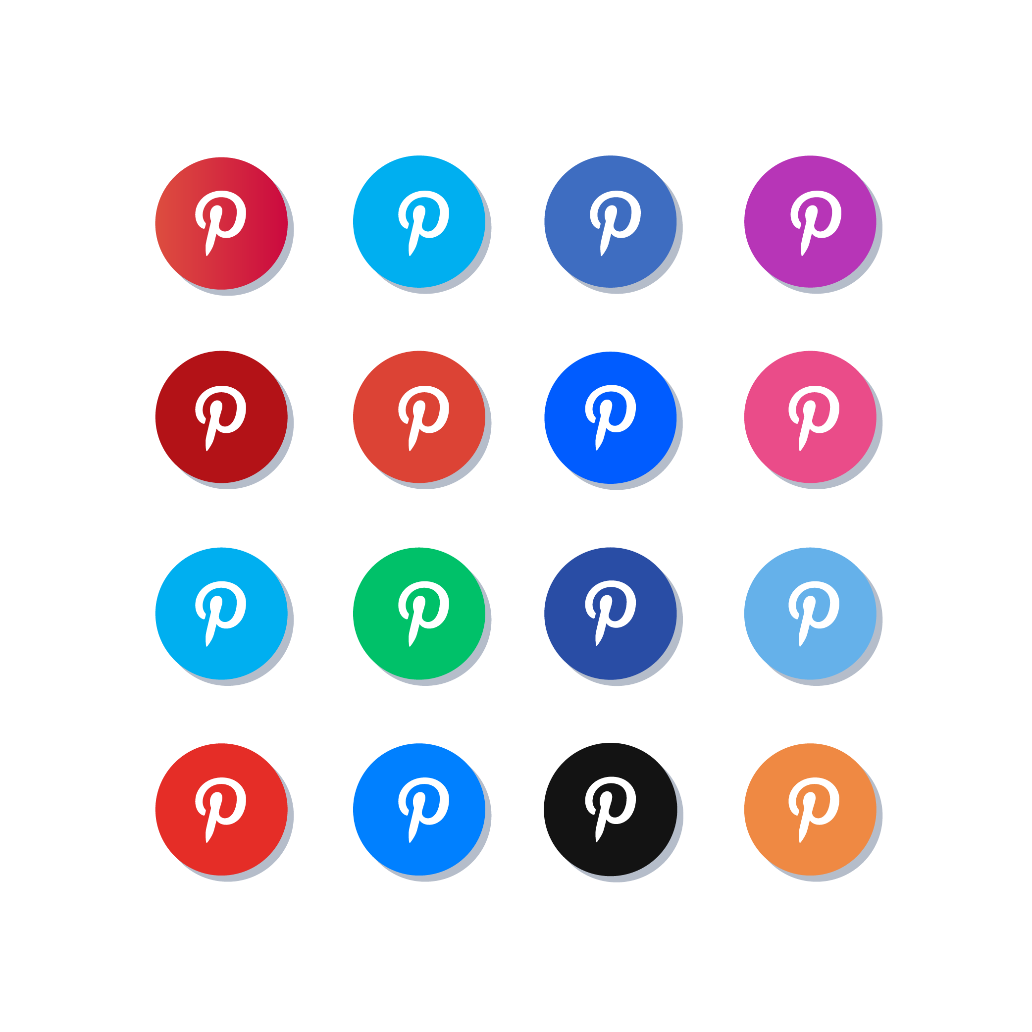 Pinterest App Icons Pack Logo PNG, SVG, AI Vector – Free Download