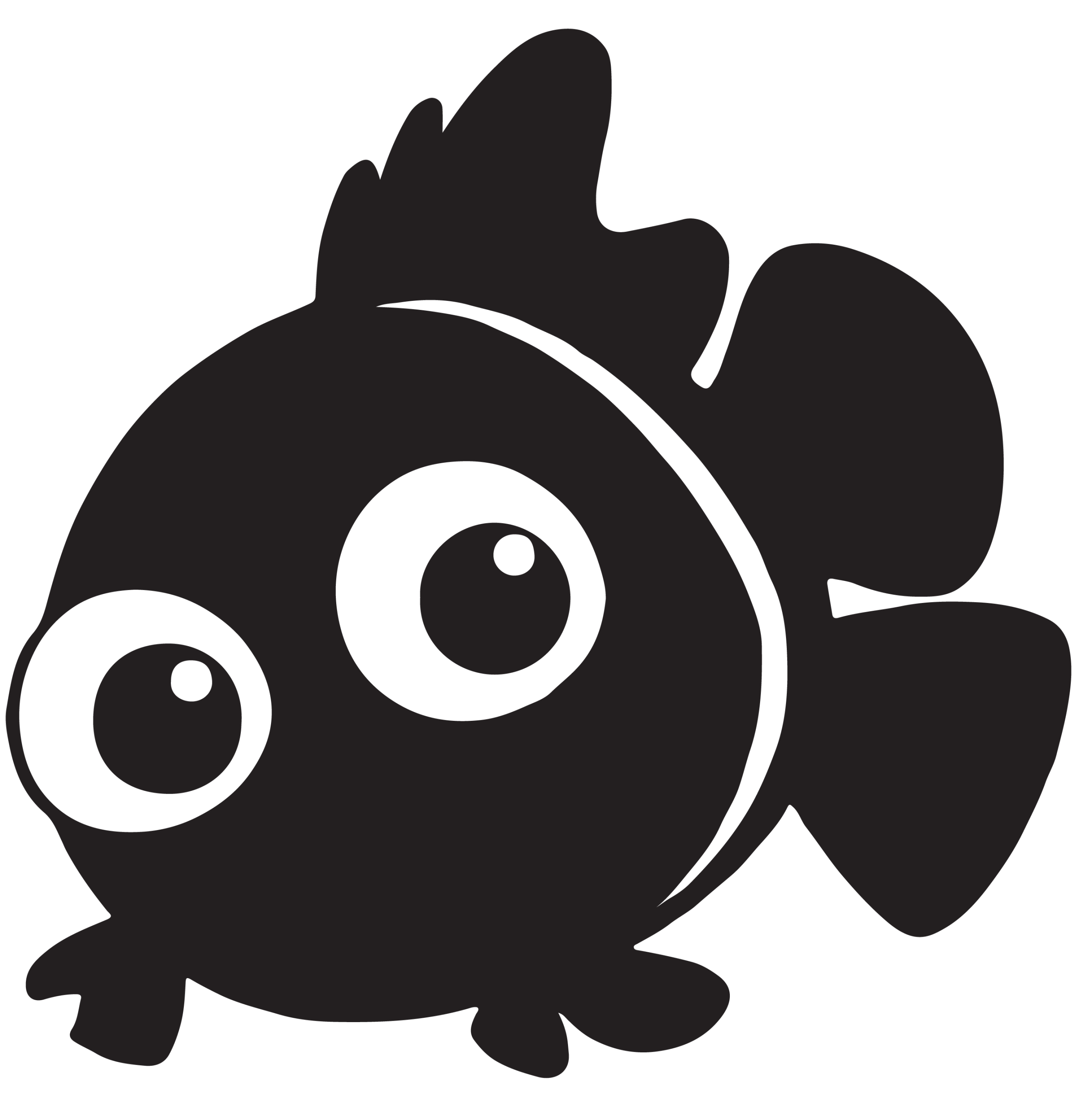 Finding Nemo Cute Fish Silhouette 2 Logo PNG, SVG, AI Vector – Free ...