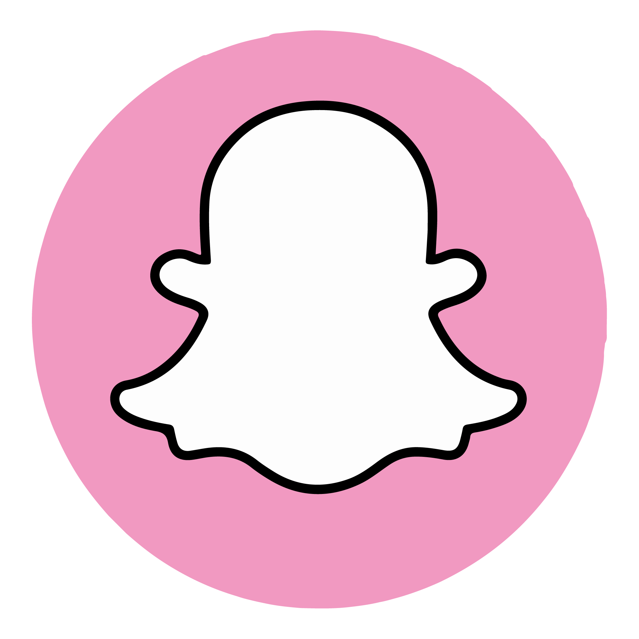 Snapchat Ghost with Pink Circle Logo PNG, SVG, AI Vector – Free Download