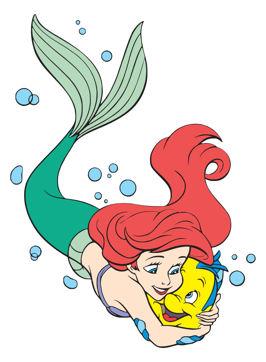 The Little Mermaid Ariel And Flounder Hug Logo PNG, SVG, AI Vector ...