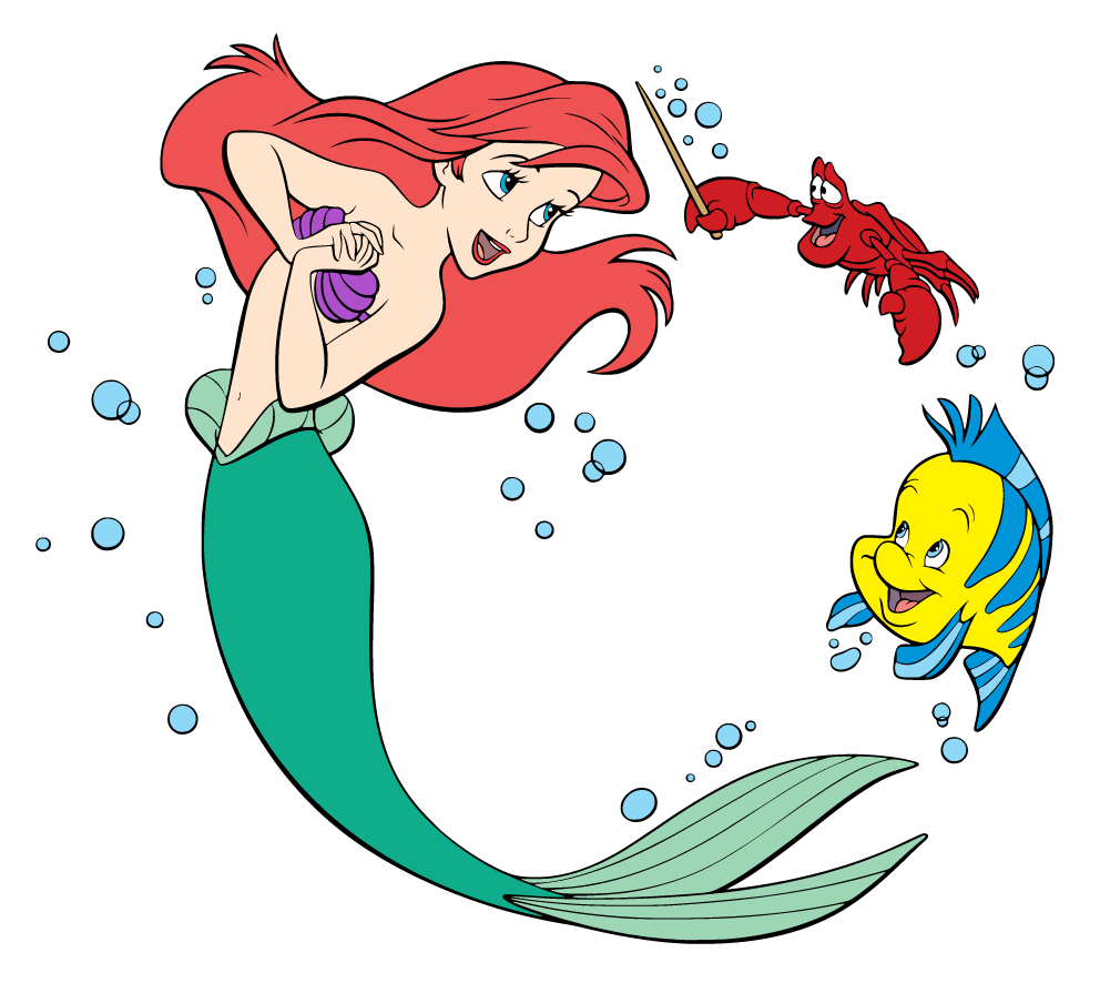 The Little Mermaid Ariel Flounder And Sebastian 2 Logo PNG, SVG, AI ...