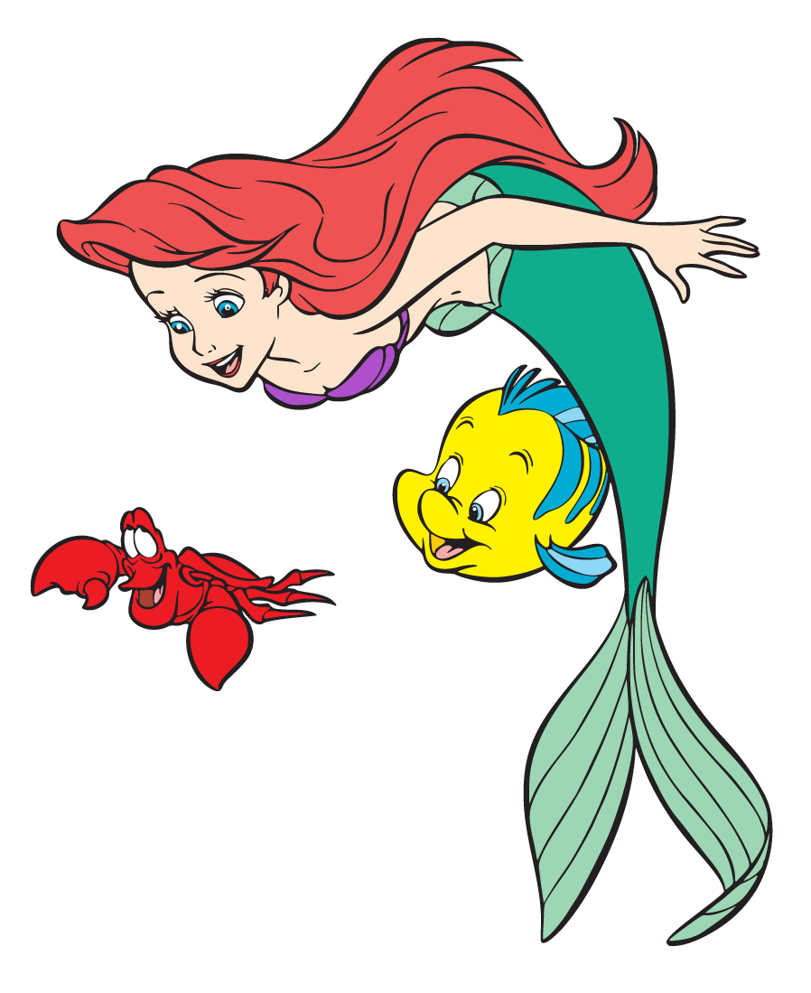 The Little Mermaid Ariel Flounder And Sebastian Logo PNG, SVG, AI ...