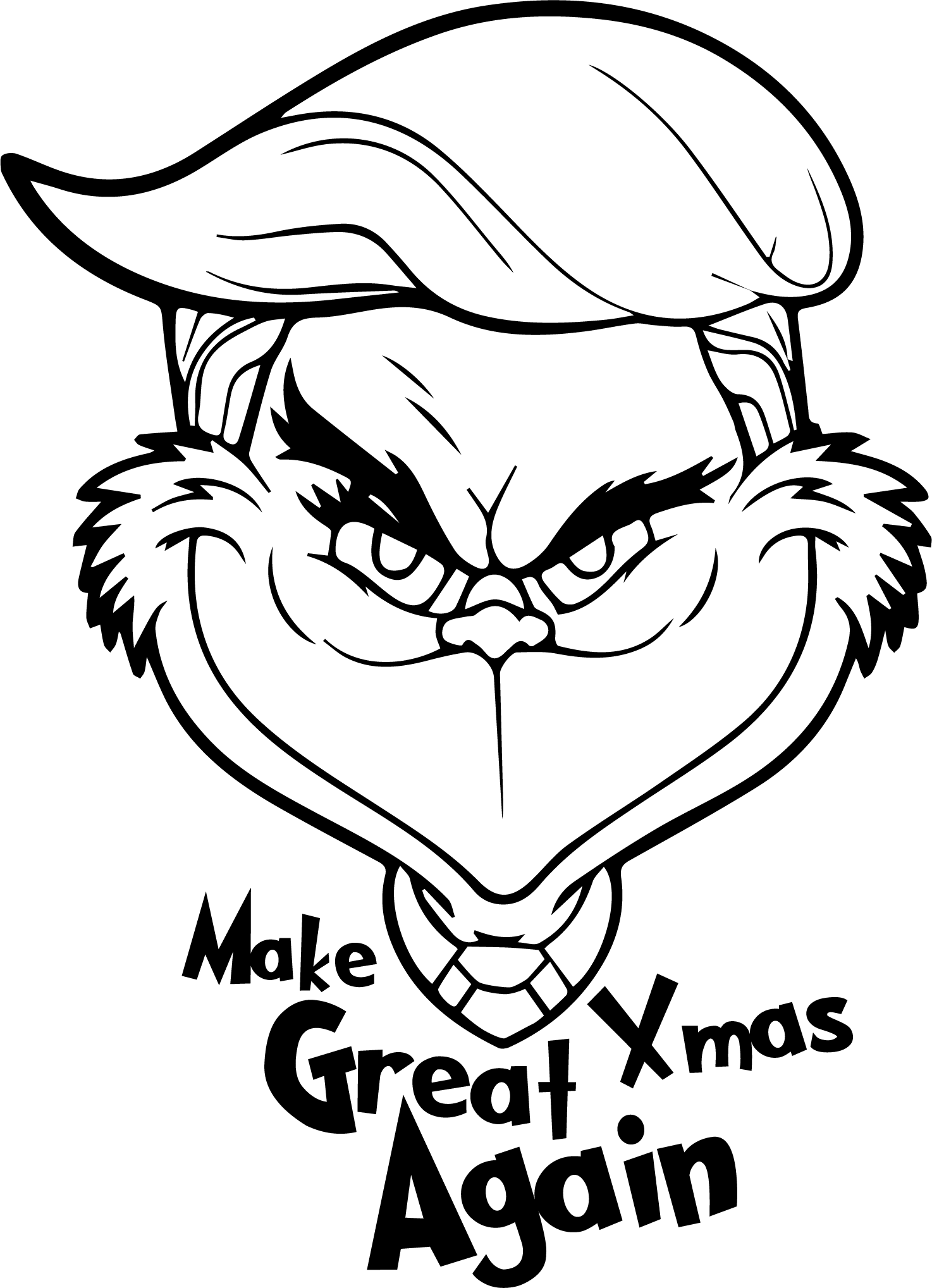 Grinch Christmas Make Great Xmas Outline Logo PNG, SVG, AI Vector ...