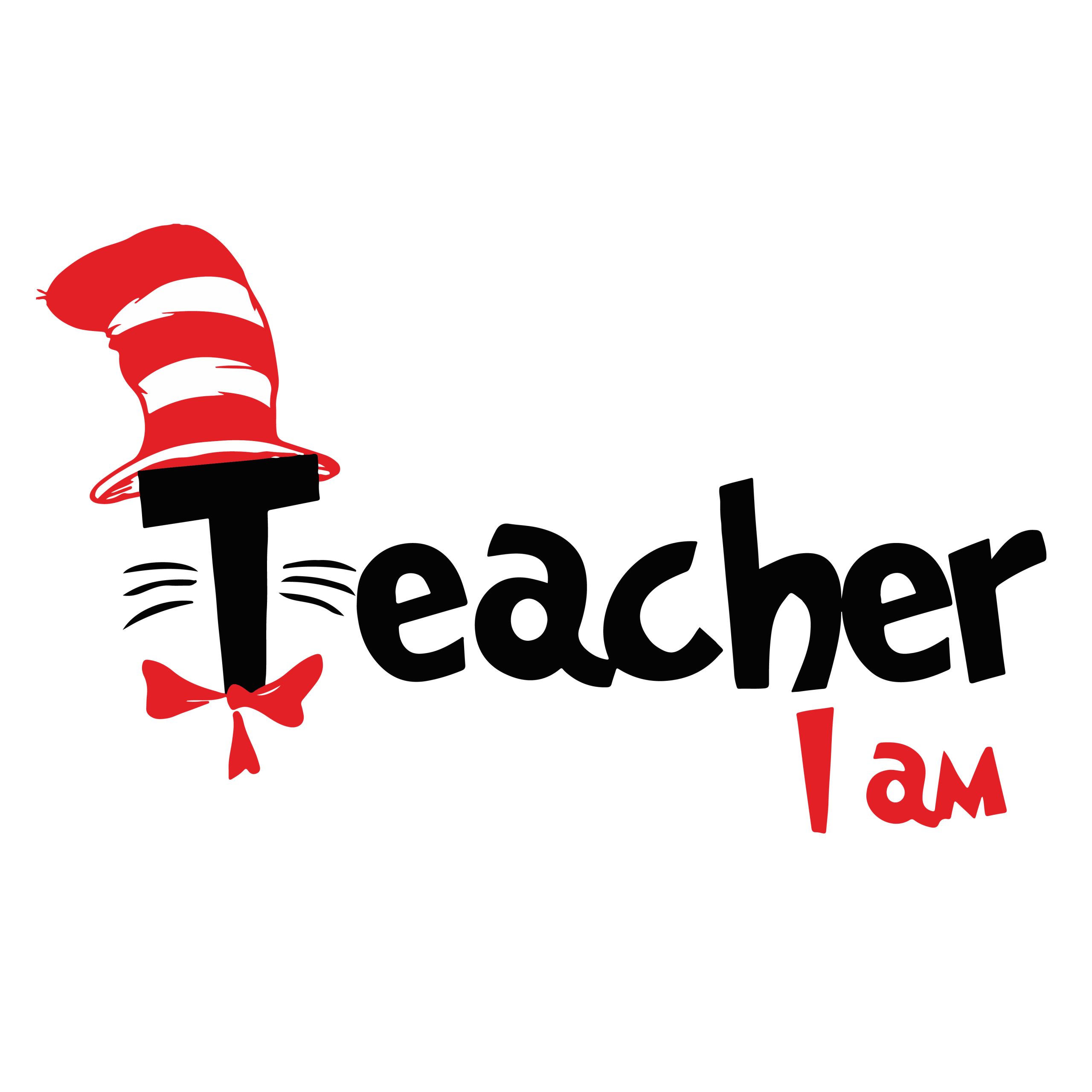 Dr.Seuss Cat In Tha Hat Teacher Logo PNG, SVG, AI Vector – Free Download